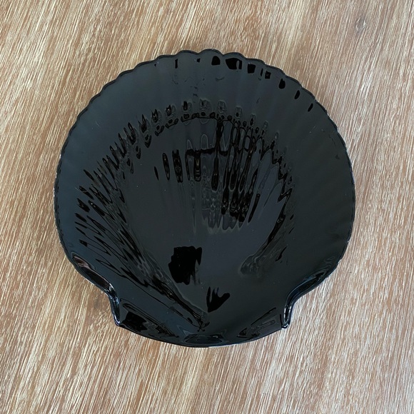 Dining | Vintage Black Glass Shell Serving Platter Plate | Poshmark
